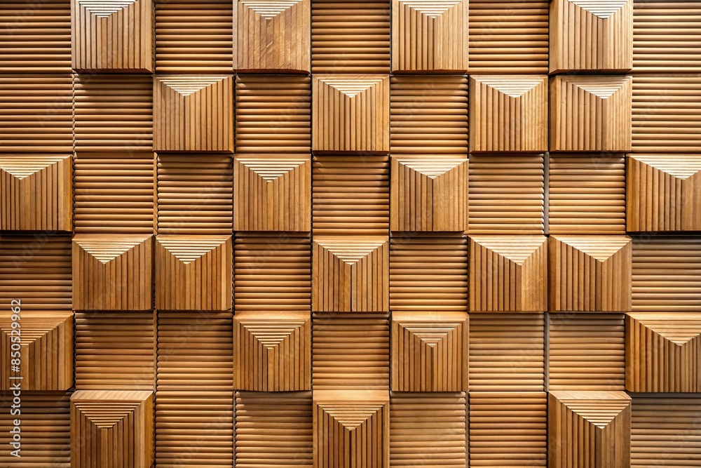 Brown wooden acoustic panels wall texture seamless pattern, wood ...
