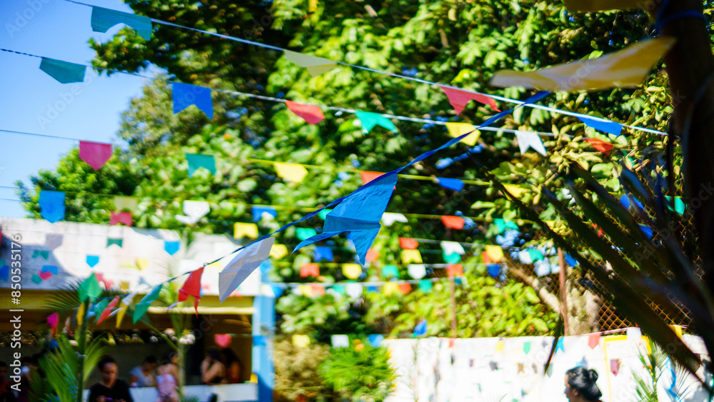 typical party flags, June, July at Brazilian country fairs as ...