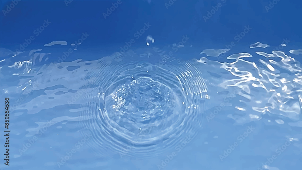 Blue water with ripples on the surface. Defocus blurred transparent ...