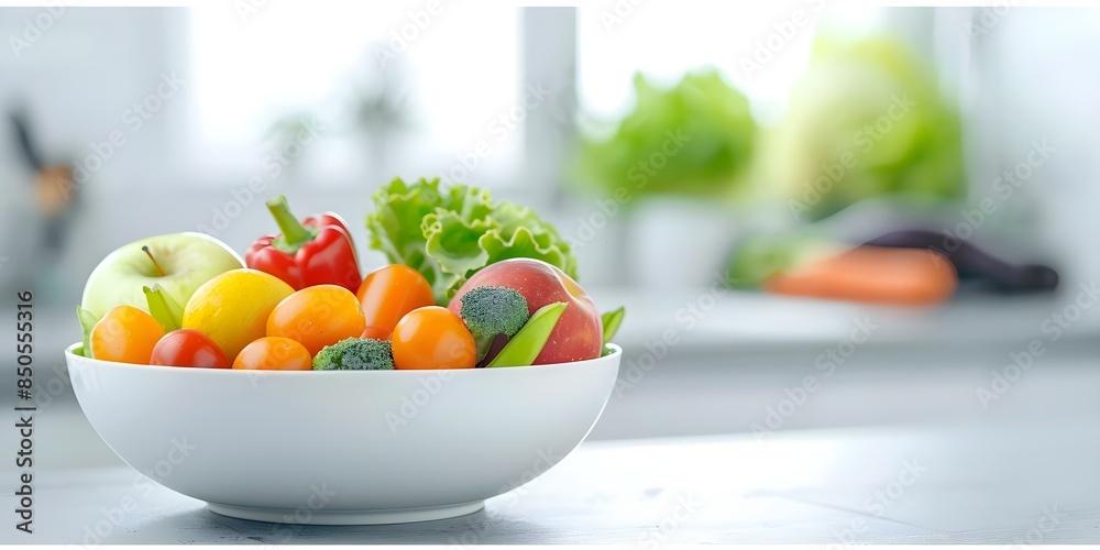 Office or hospital nutrition diet plan with fresh fruits and vegetables ...