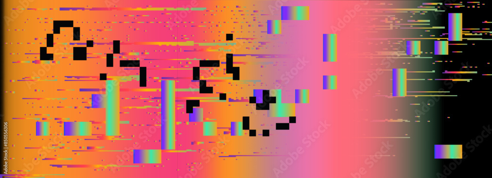 Vector illustration of gloomy visual disturbances with the effect of ...