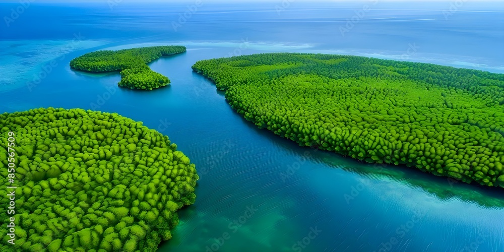 Aerial photo of Ras al Khaimah UAE showing mangrove forest not ...
