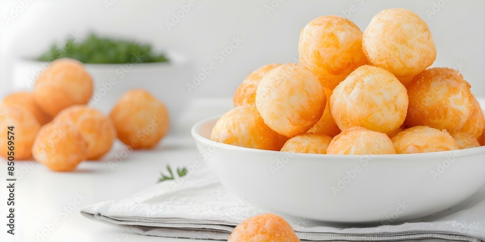 Cheese puffs on a white background. Concept Food Photography, Snack ...