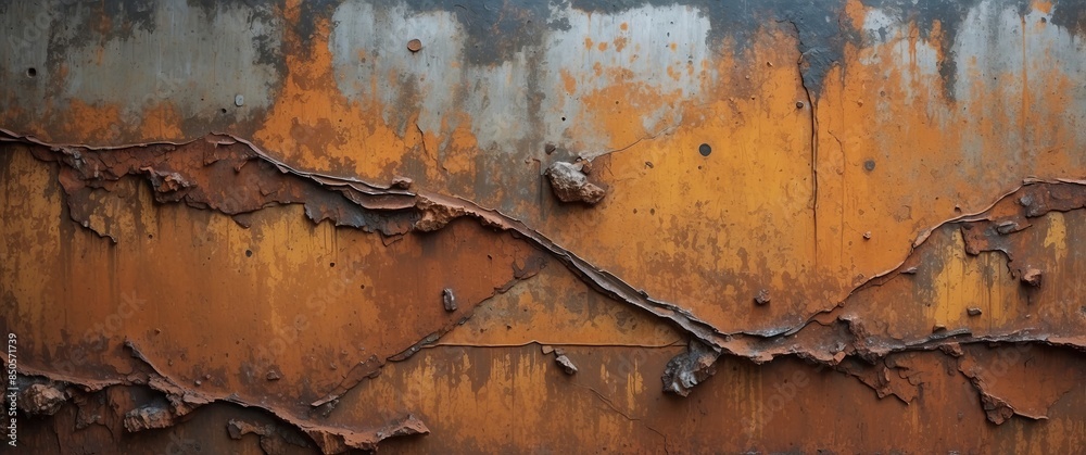 A detailed image of rust and decay on a metallic surface, perfect for ...