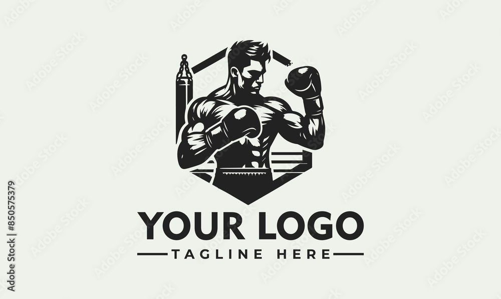 Vetor de Kickboxing Vector Logo Symbolize Discipline, Focus, and ...