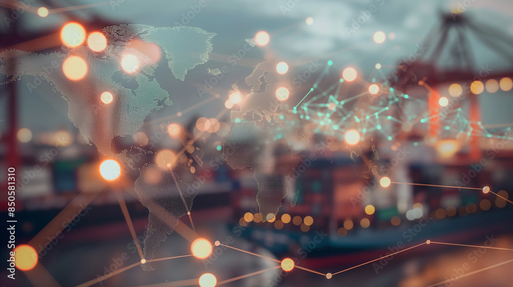 Visualize AI optimizing global logistics: A dynamic world map ... Visualize AI optimizing global logistics: A dynamic world map ...