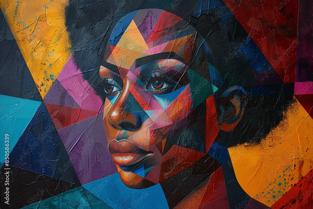 This abstract portrait of a Black man for Black History Month showcases ...