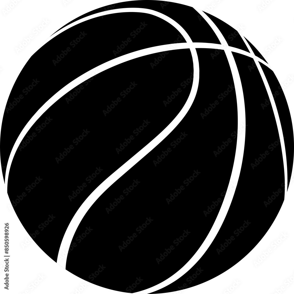 Basketball ball vector art silhouette graphic isolated on white ...