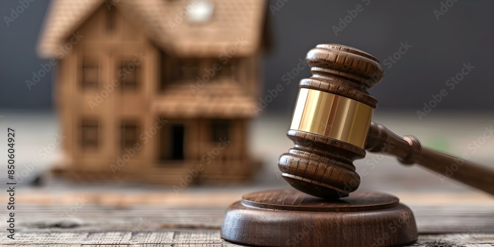 Dynamic real estate auction with gavel about to strike illustrating ...