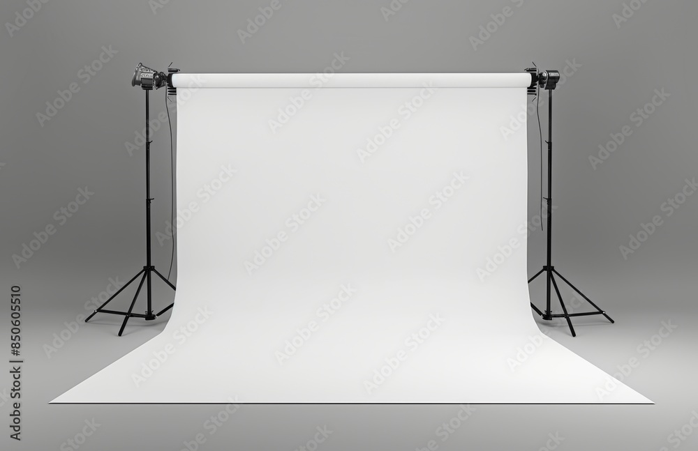 3D rendering of a blank backdrop background for a mock up display ...