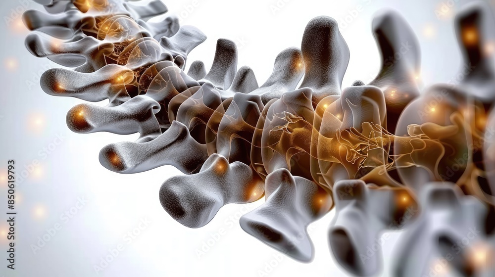 Anatomical image : visual of spine, intricate structure and alignment ...