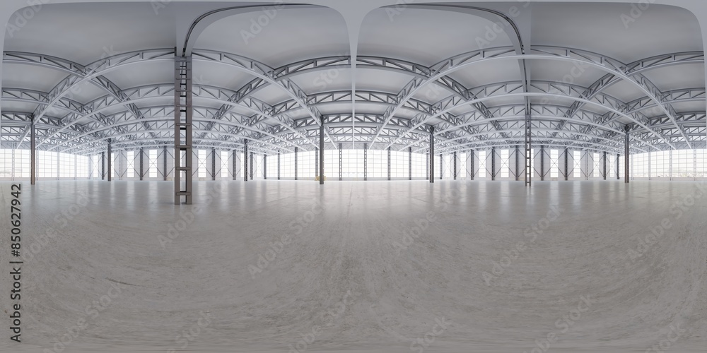 Full spherical hdri panorama 360 degrees of empty exhibition space ...