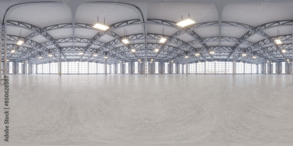 Full spherical hdri panorama 360 degrees of empty exhibition space ...