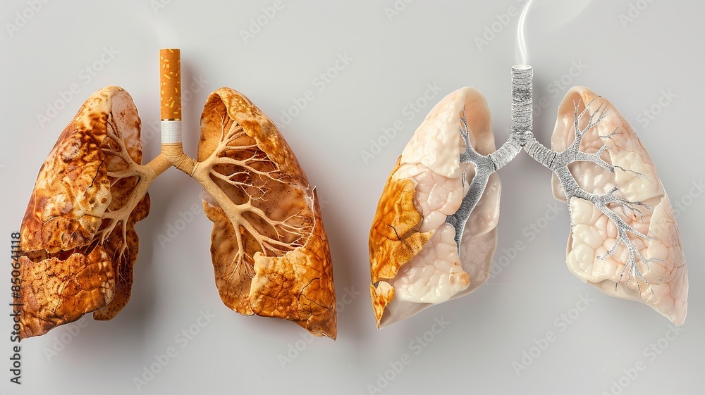 Explore the devastating effects of cigarette smoke on lung anatomy and ...