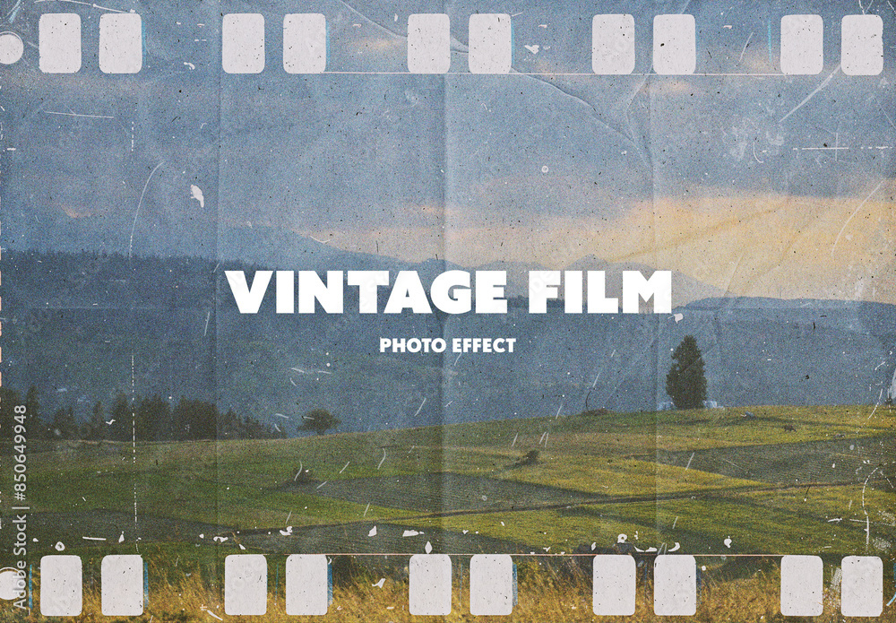 Retro Film Frame Photo Effect Mockup With Generative AI Stock Template ...