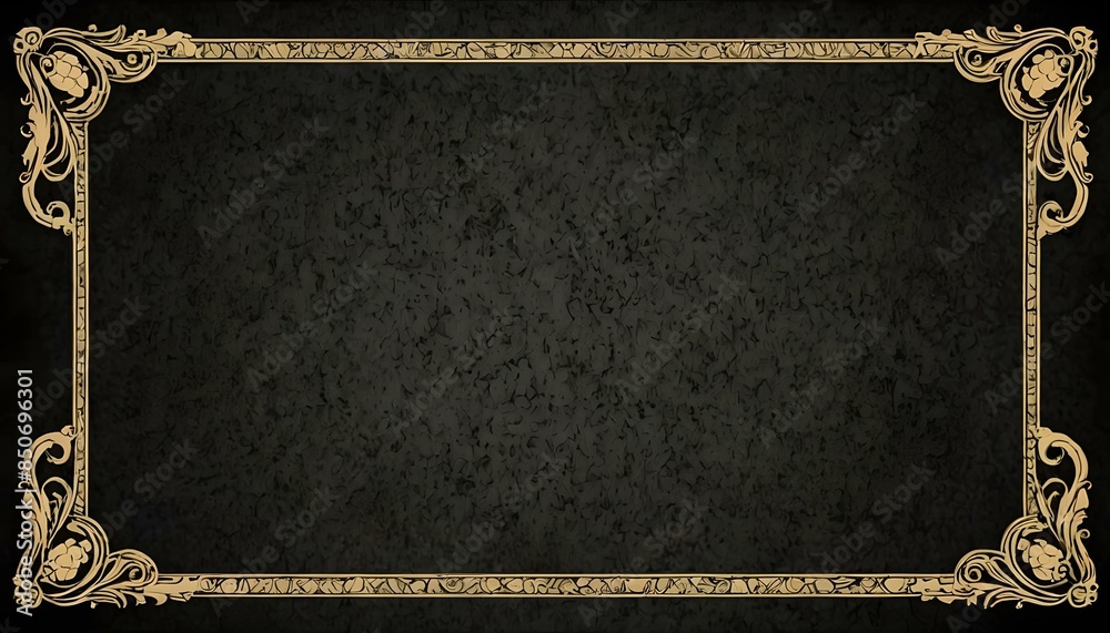 Silent film style narration card, gold on black, retro, vintage, frame ...