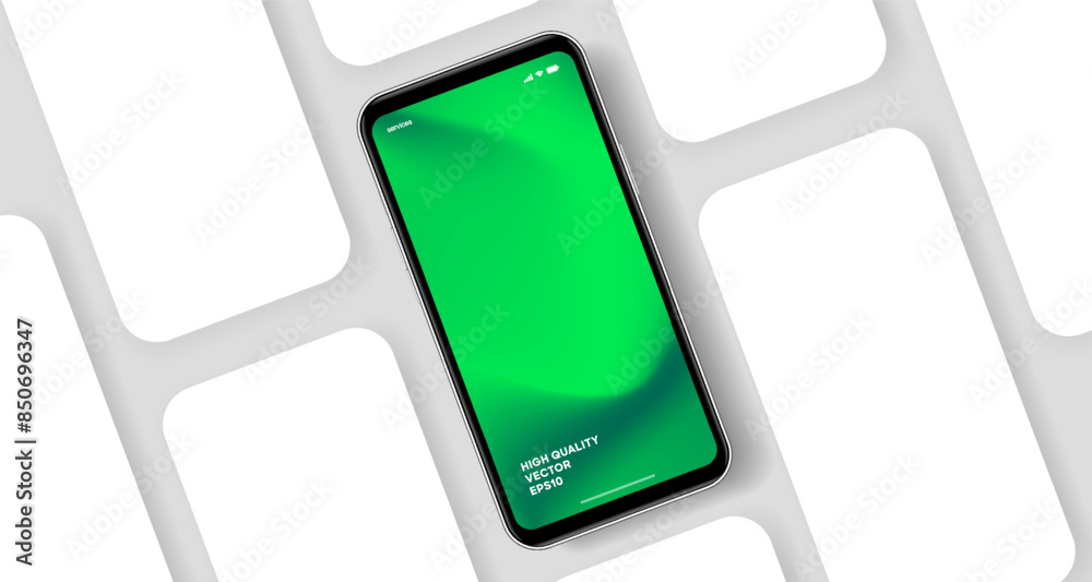 Realistic smartphone mockup. Mobile phone vector with isolated on white ...