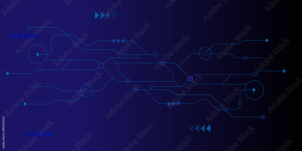 Vectors High-tech connection system on a blue background. Technology ...