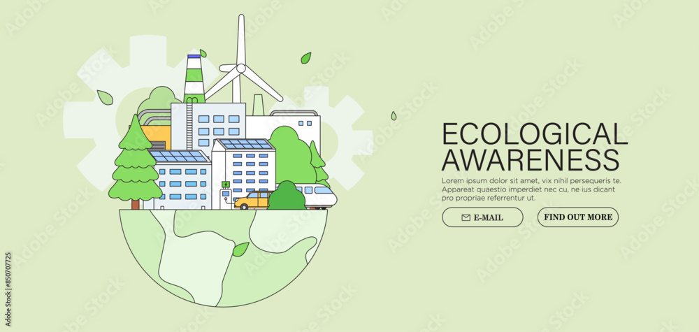 ESG, green energy, sustainable industry or ecological production ...