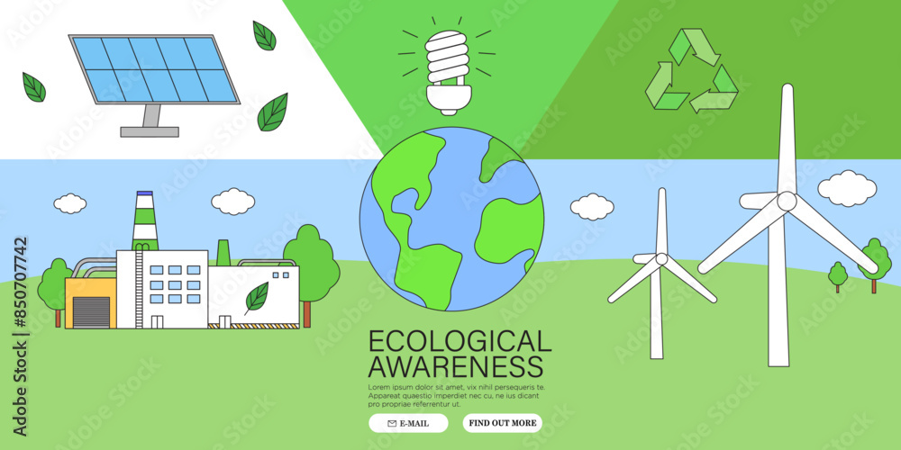 ESG, green energy, sustainable industry or ecological production ...