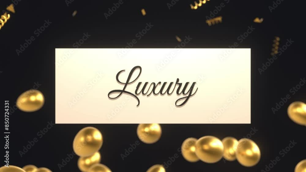 Luxury Text Animation With Golden Balloons And Confetti Particles ...