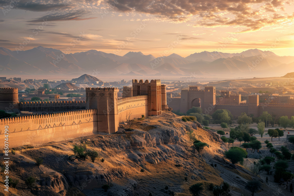 Photorealistic Canon EOS image capturing a Central Asian medieval ...