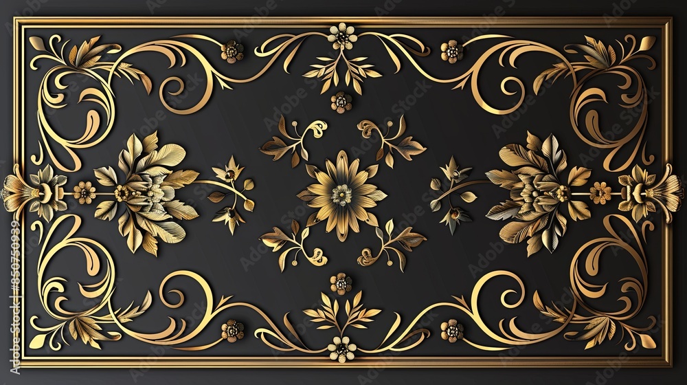 simple vector of a gold border, Vitage pattern, flat design, svg, full ...