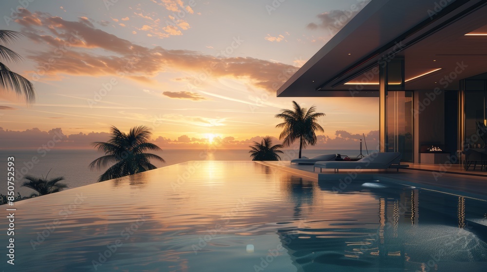 Taking in the sunset from a private infinity pool at Photorealis ...