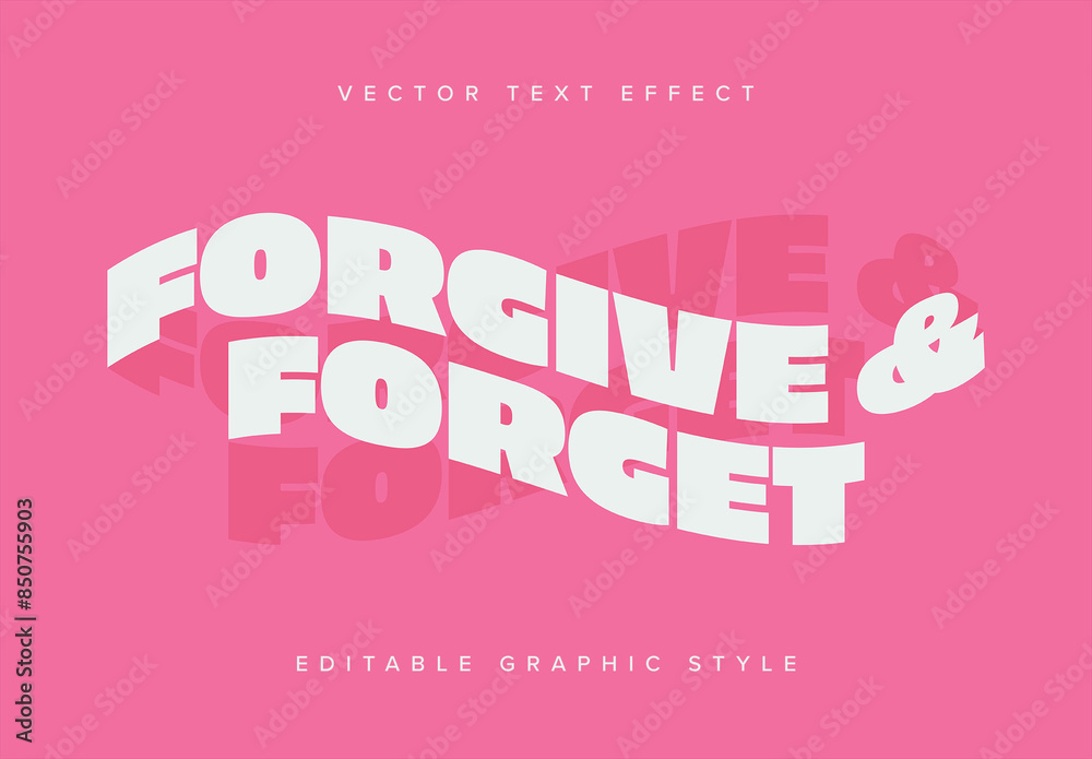 Playful Pink Layered Twist Text Effect Mockup Stock Template | Adobe Stock