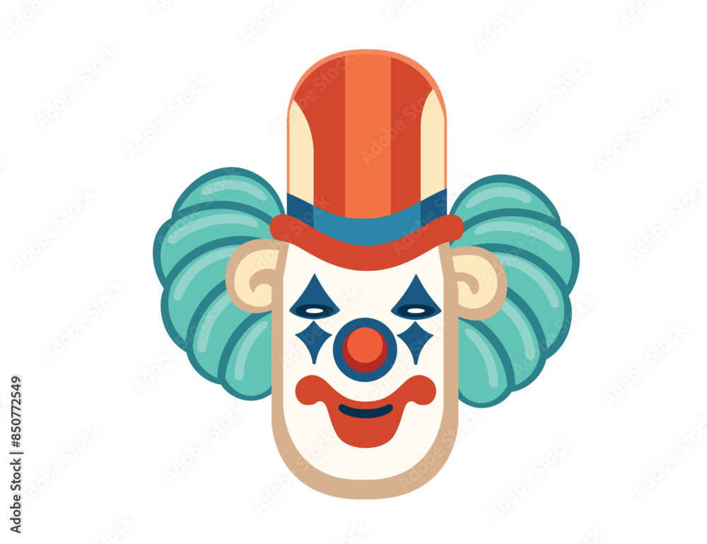 Top quality emoticon. Circus clown emoji. Emoticon with red nose, funny ...