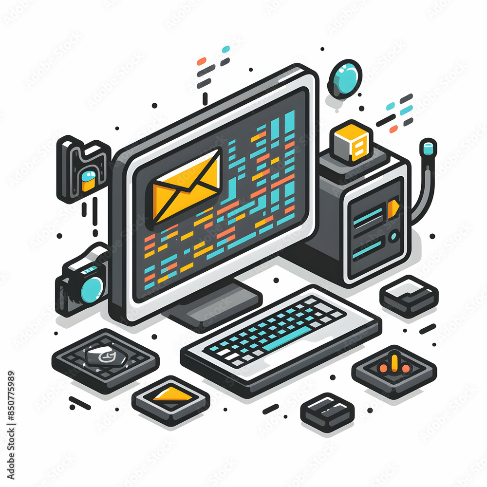 3D Flat Icon: Programming Interface and Algorithm Icon with Copy Space ... 3D Flat Icon: Programming Interface and Algorithm Icon with Copy Space ...