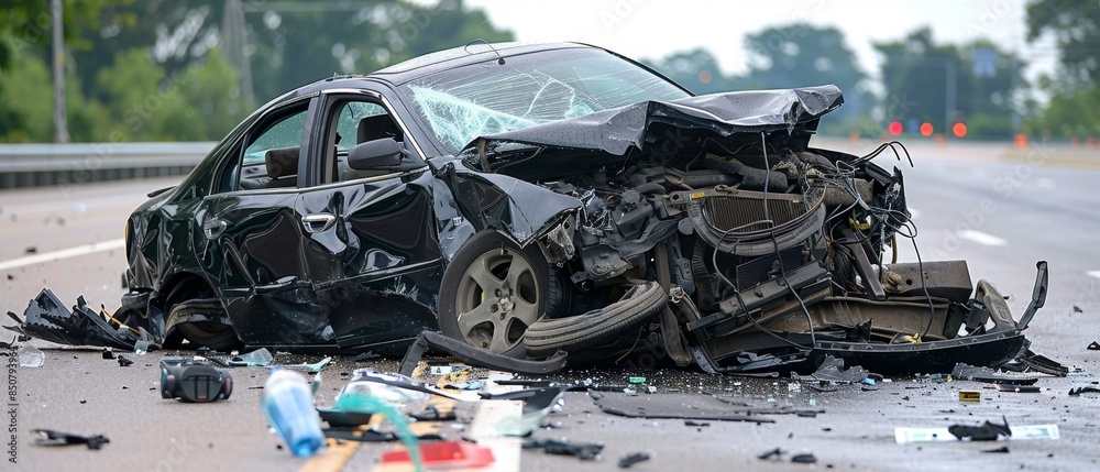 Devastating Consequences of Drunk Driving Close-Up of Head-On Collision ...