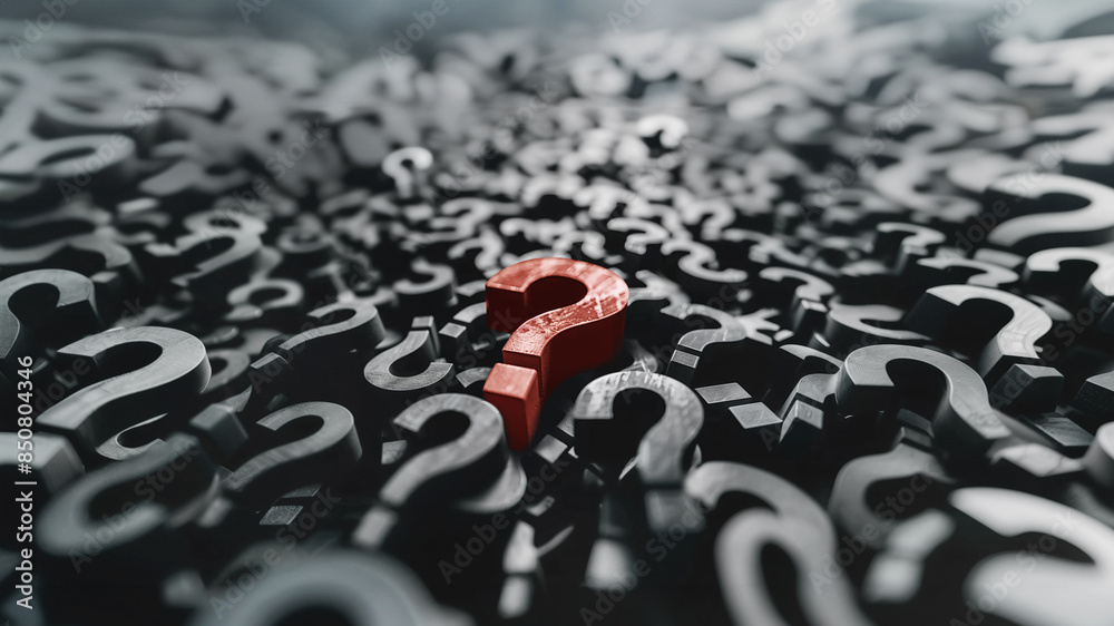 Big, red question mark in the in big question mark symbol heap. Ask the ...