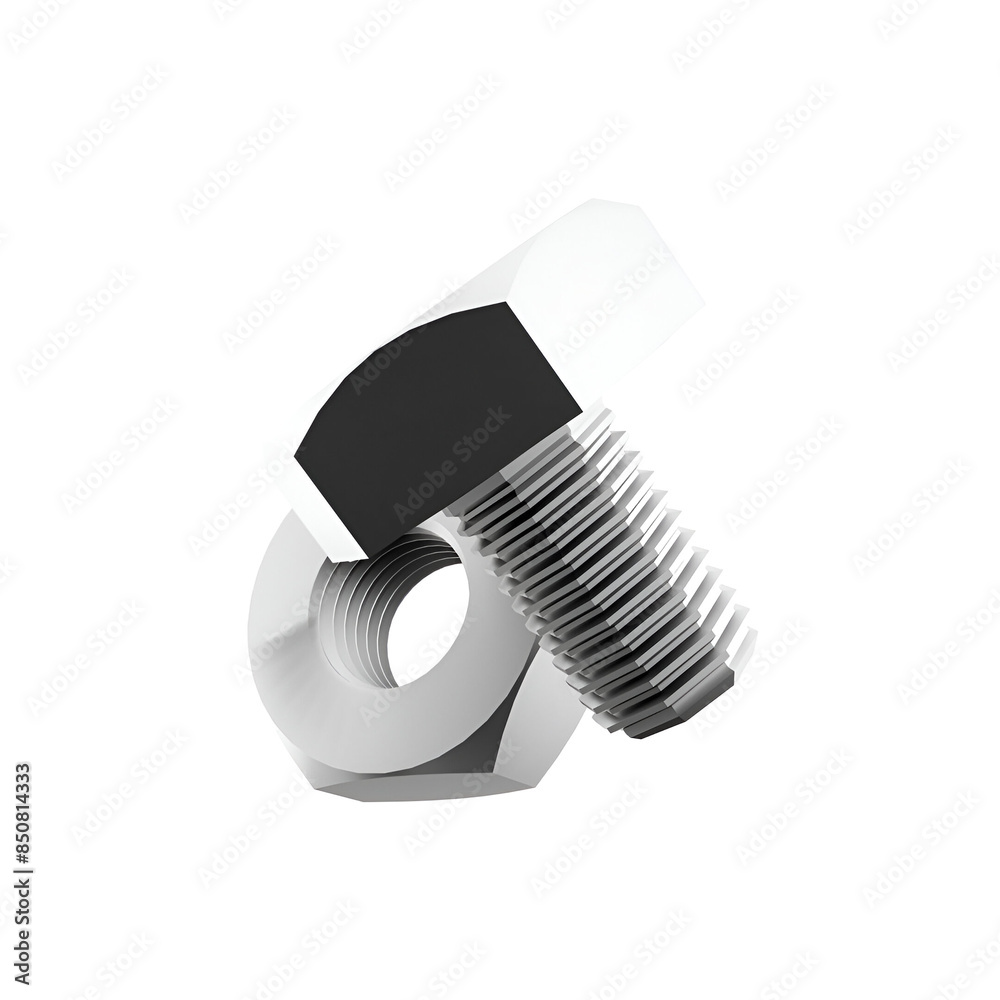 Metallic bold and nut icon with cartoon style isolated on transparent ...