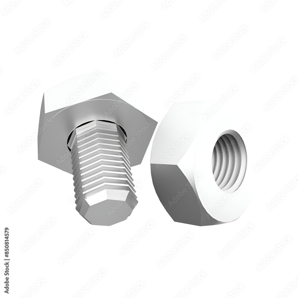 Metallic bold and nut icon with cartoon style isolated on transparent ...