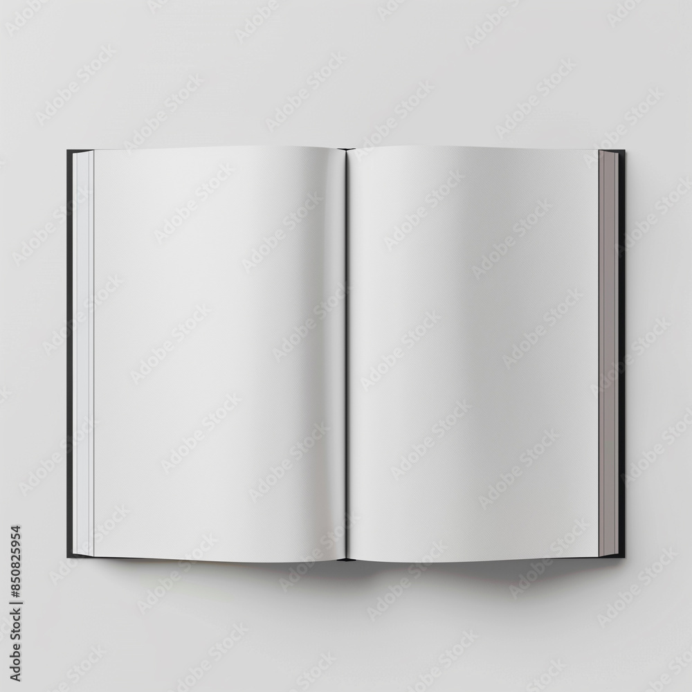 Open Blank Magazine Mockup on White Background, Top View, Detailed ...