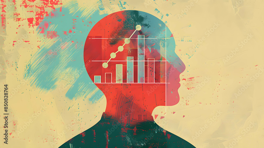 Investment and business psychology concept, focus and growth mindset ...