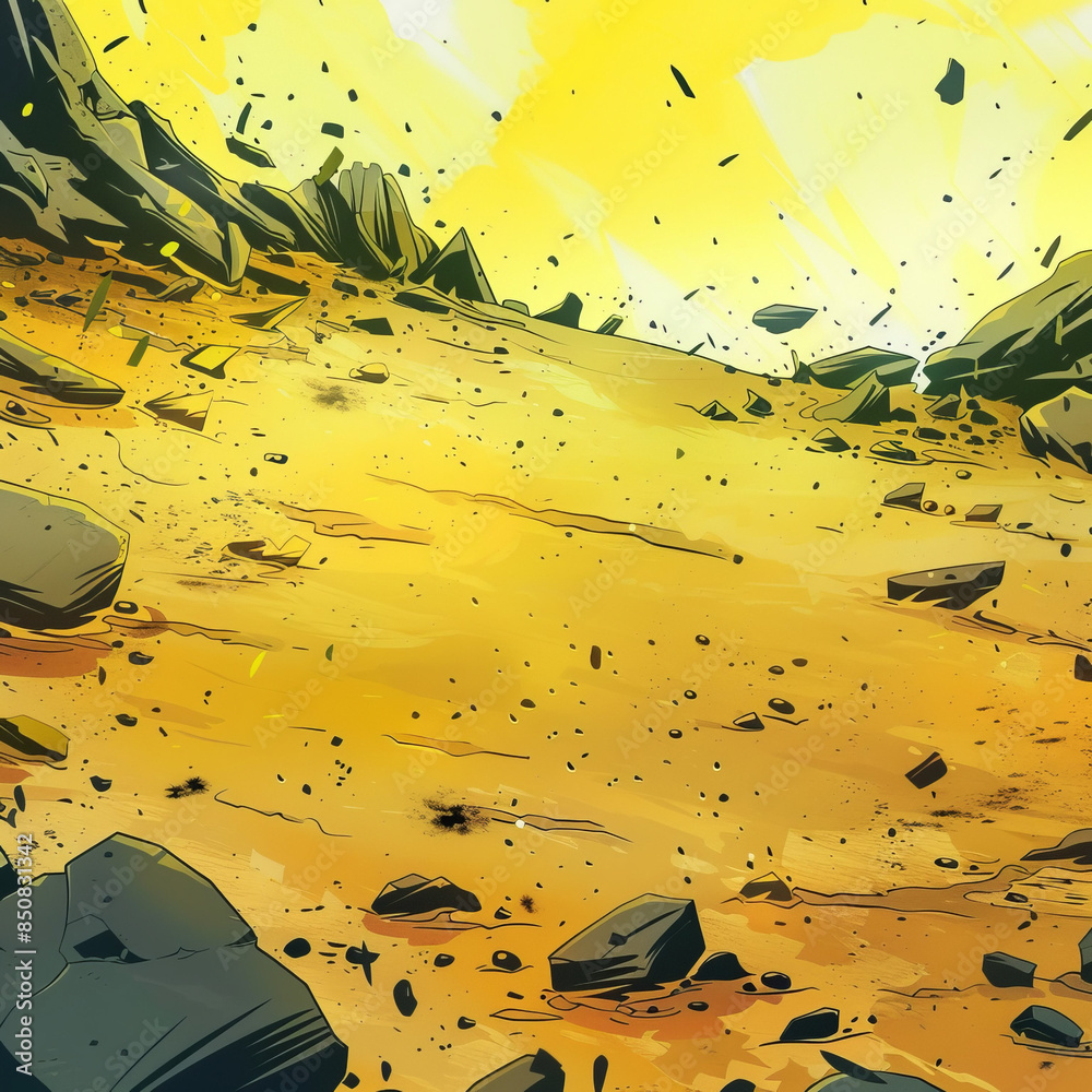 Desolate Wasteland Battle Map with Craters and Debris Gen AI Stock ...