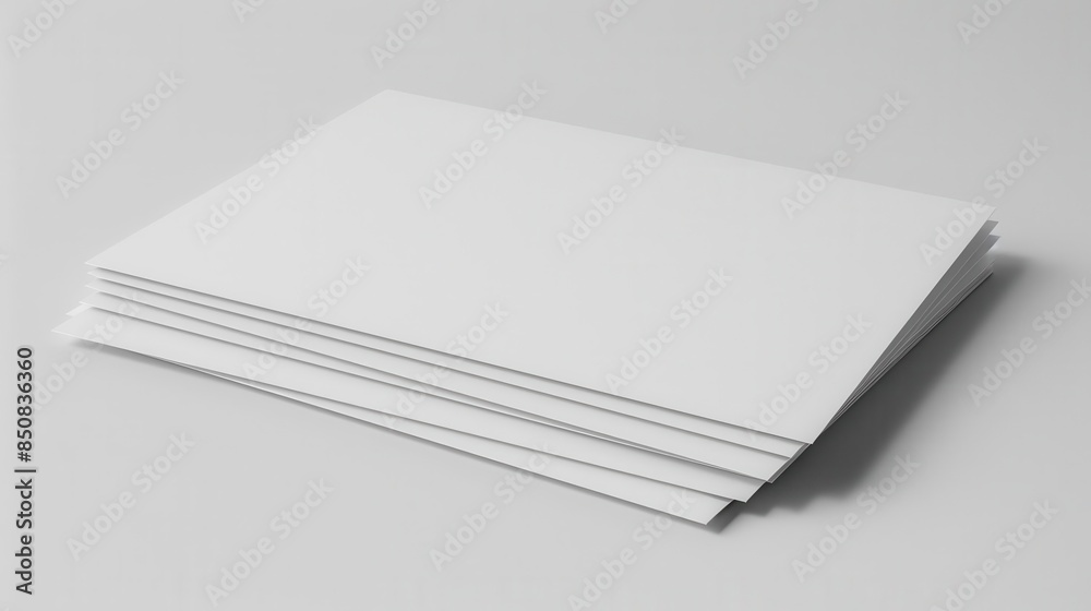 blank white paper sheets stacked and cut out on neutral background ...