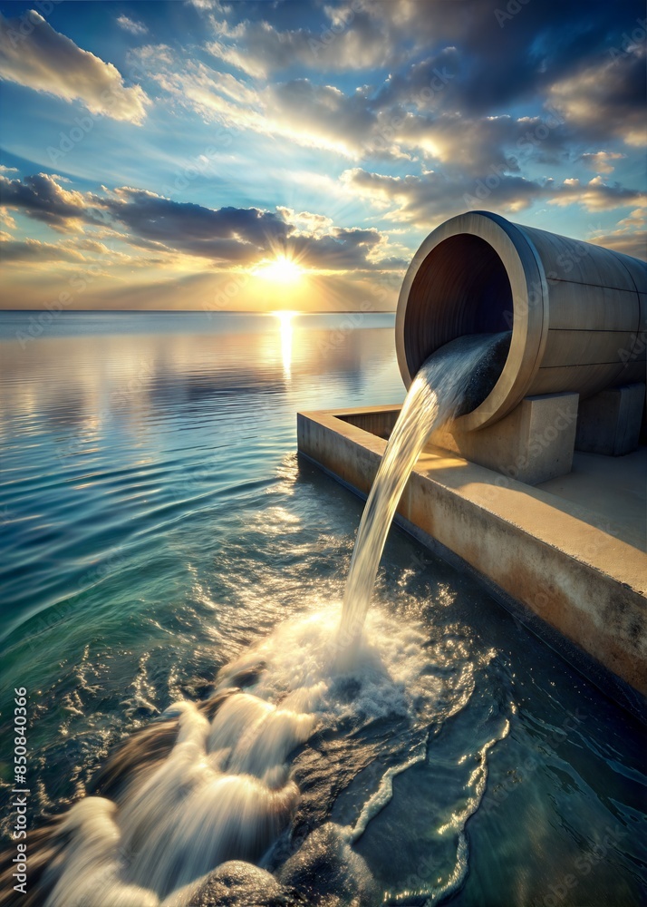 Sewer pipe causing a pollution in the ocean , Sewerage in the ...