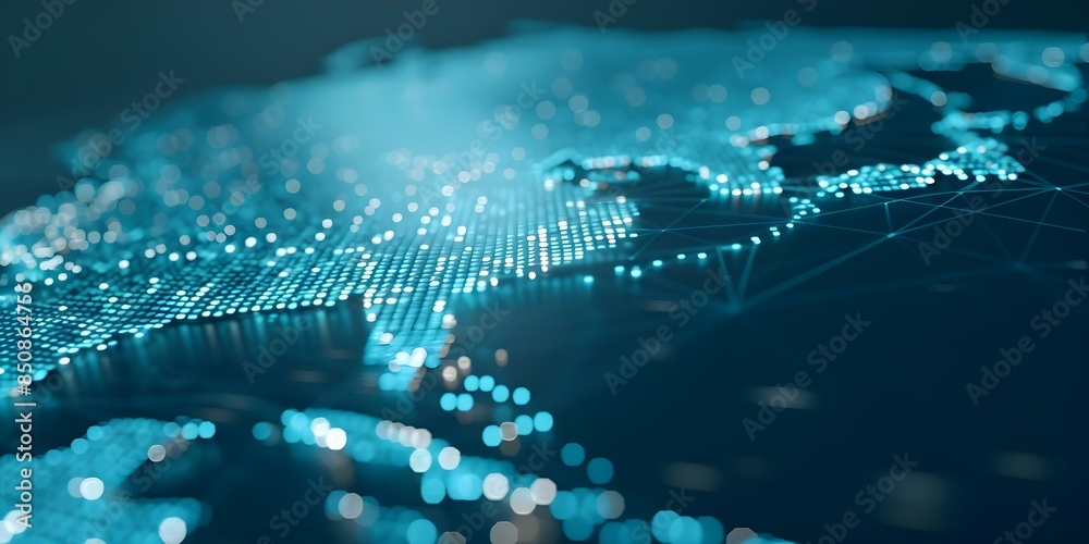 ภาพประกอบสต็อก AIdriven global network connectivity and data transfer ...