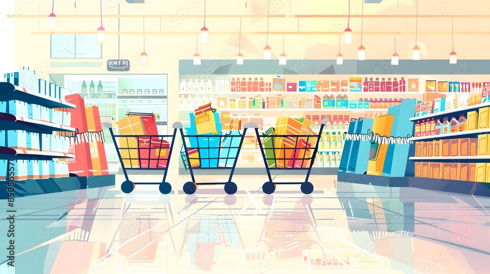 Graphic retail background with clip art illustrations of shopping carts ...