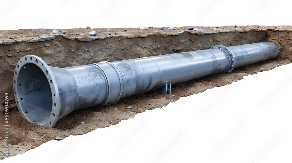 installing storm drainage drain pipe into trench drain for draining ...