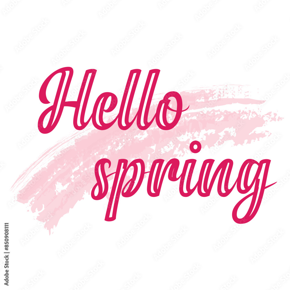 Hello spring calligraphy lettering isolated on white. Inspirational ...