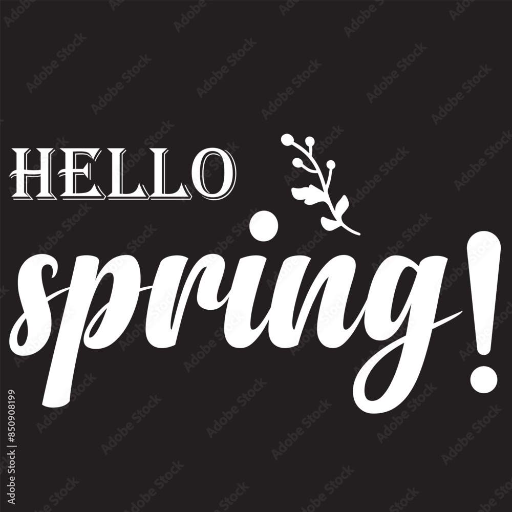 Hello spring calligraphy lettering isolated on white. Inspirational ...