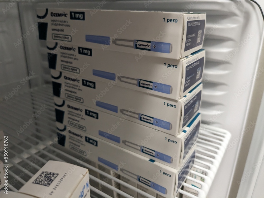 Prague,Czech republic-June 17 2024: Ozempic box of medication with ...