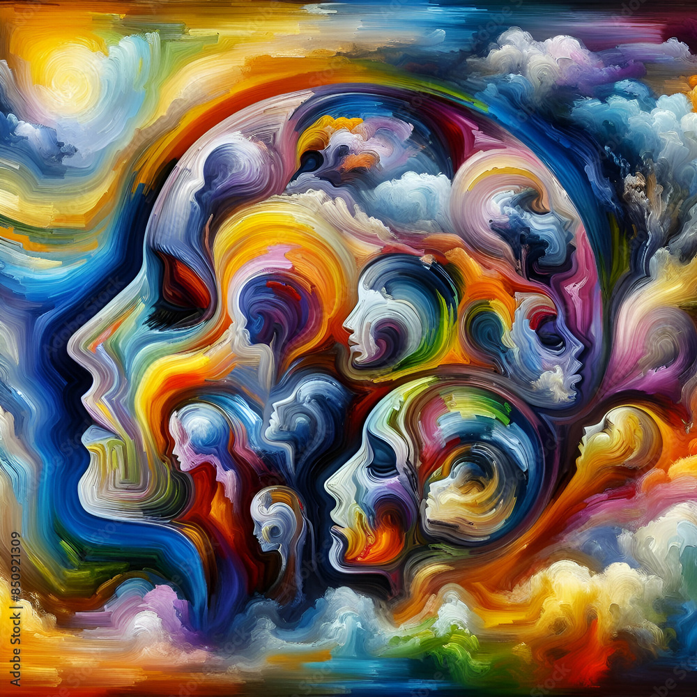 Depicting the tumultuous journey of mind states, this image captures ...