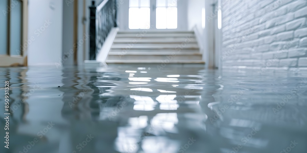 Dealing with Basement Water Damage Caused by Flooding. Concept Water ...