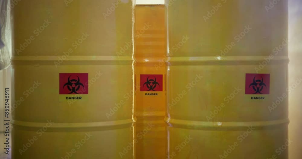 Chemical, toxic waste and hazard in barrel, dangerous and drum with ...
