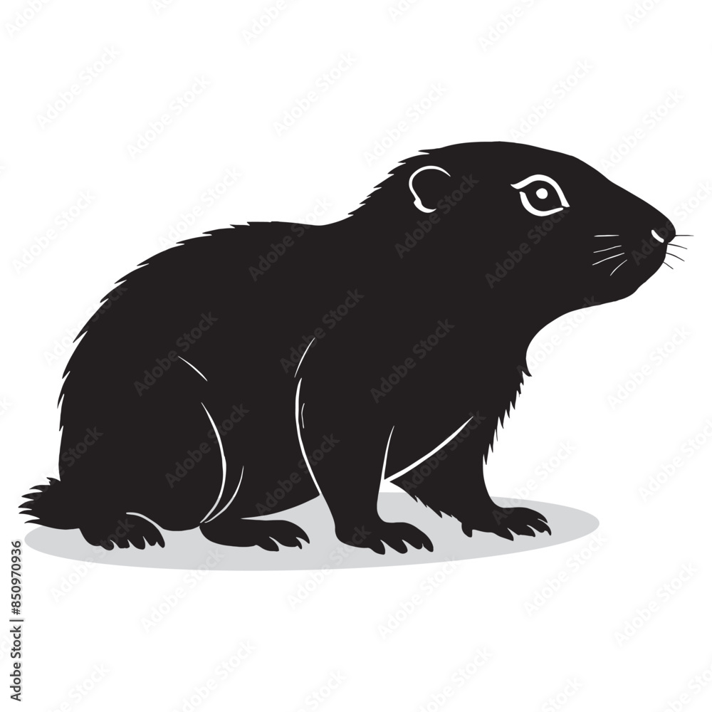 Gopher silhouettes and icons. Black flat color simple elegant white ...